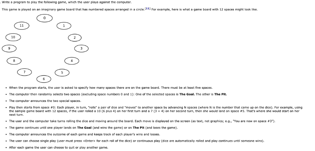 Solved Write a program to play the following game, which the | Chegg.com