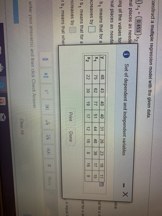 Solved a) Using technology, construct a multiple regression | Chegg.com