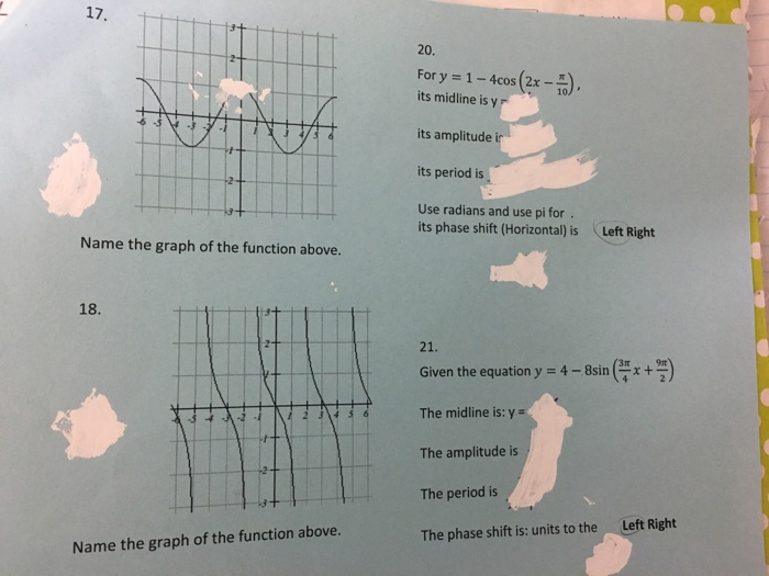 Solved 20. For y 1-4cos 2x-) its midline is y its amplitude | Chegg.com