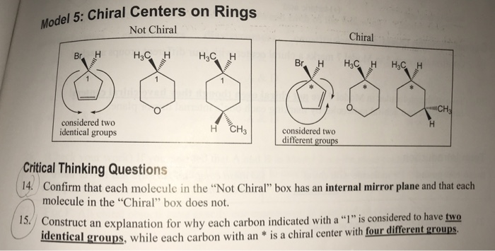 Solved Model 5: Chiral Centers on Rings Not Chiral Chiral Br | Chegg.com