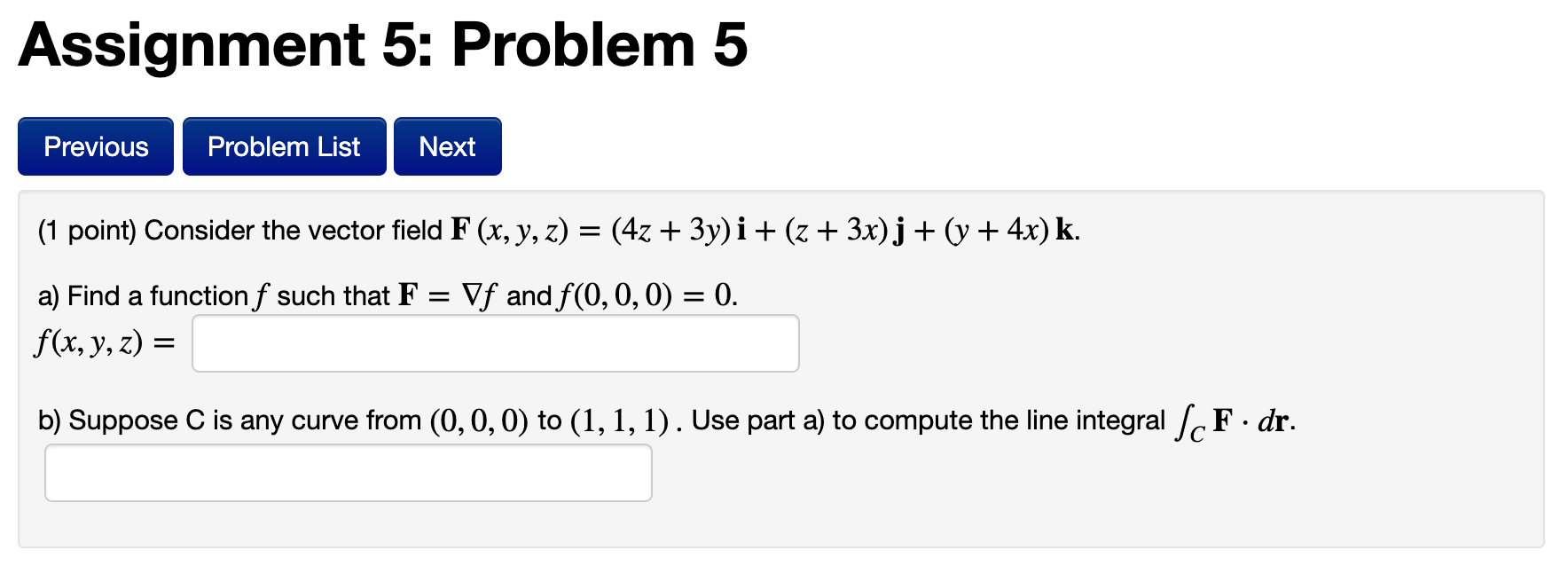 Solved Assignment 5 Problem 5 Previous Problem List Next 1 7471