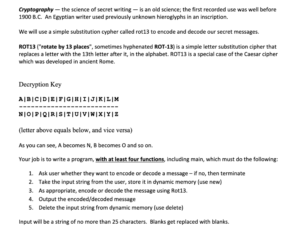 Solved Cryptography – the science of secret writing – is an | Chegg.com