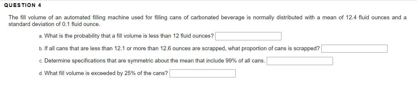 Solved The fill volume of an automated filling machine used | Chegg.com