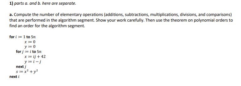 Solved 1) parts a. and b. here are separate. a. Compute the | Chegg.com