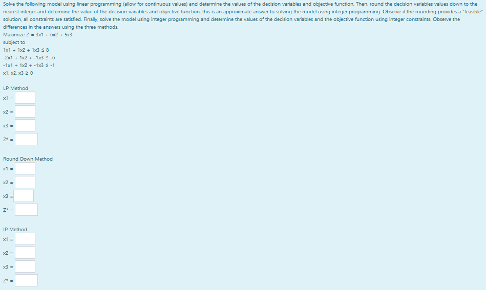 Solved Solve the following model using linear programming | Chegg.com