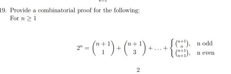 Solved 9. Provide a combinatorial proof for the following: | Chegg.com