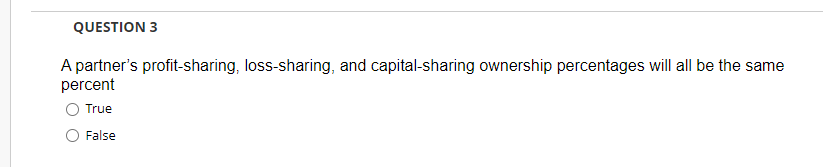 Solved QUESTION 3A partner's profit-sharing, loss-sharing, | Chegg.com