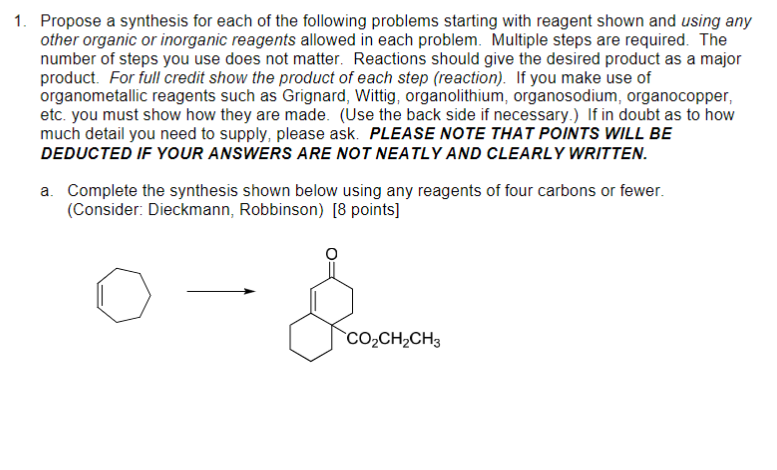Solved Propose a synthesis for each of the following | Chegg.com