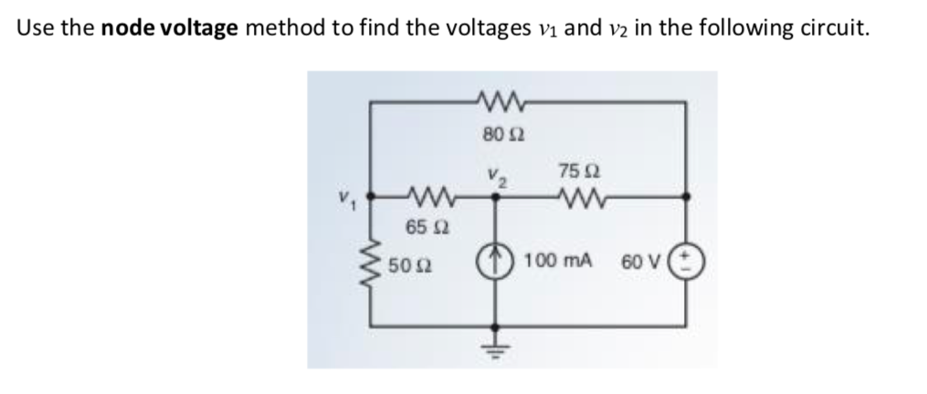 Solved Use the node voltage method to find the voltages vi | Chegg.com