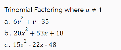 Solved Trinomial Factoring where | Chegg.com