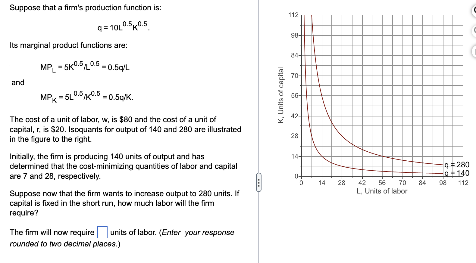 Solved Suppose that a firm's production function is: | Chegg.com