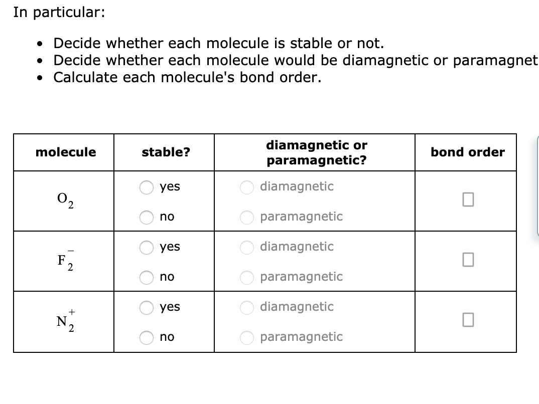 Solved In particular: Decide whether each molecule is stable | Chegg.com