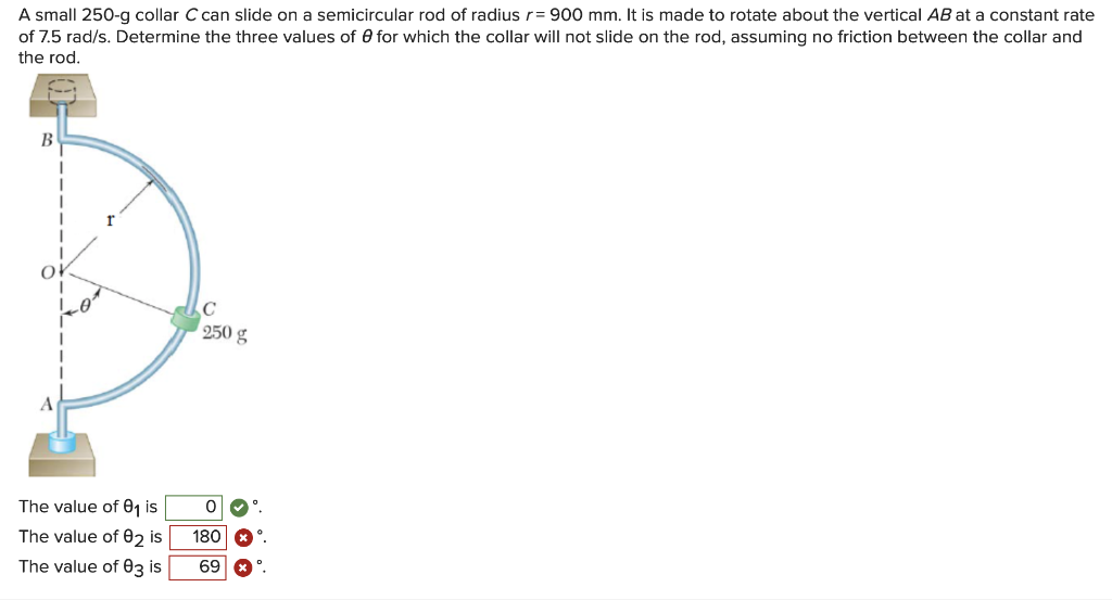 Solved A small 250-g collar C can slide on a semicircular | Chegg.com