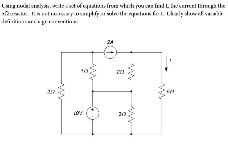 Solved Using nodal analysis, write a set of equations from | Chegg.com
