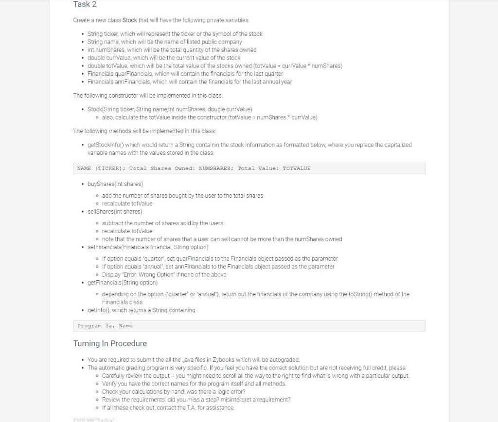 Solved 20.6 Program 3a: Stock Information Objectives • | Chegg.com