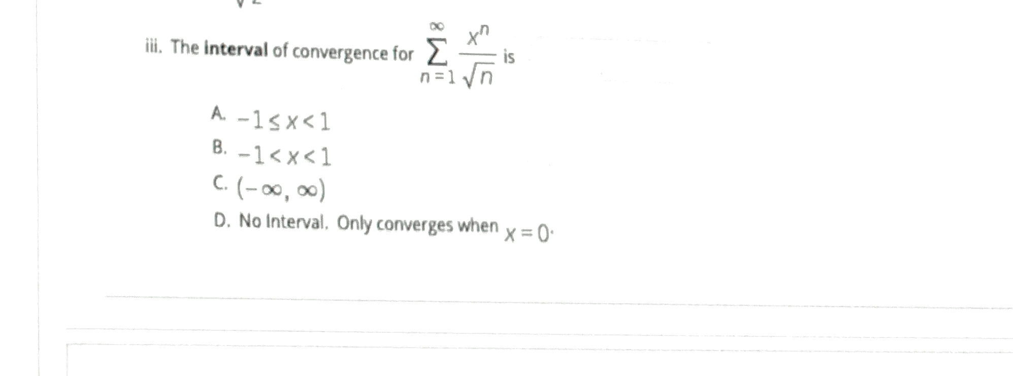 Solved Consider the power series Use the ratio test to find | Chegg.com