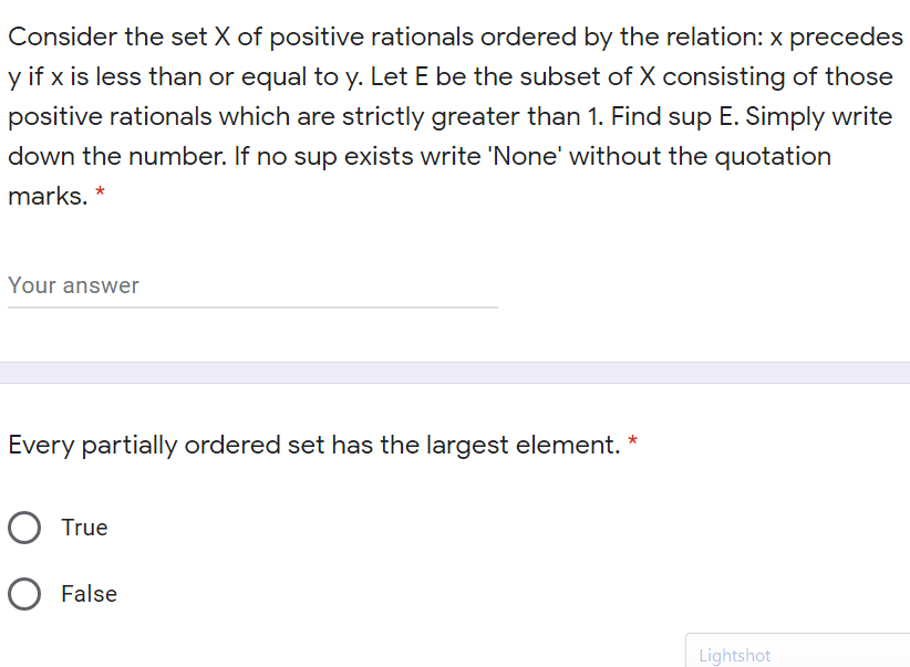Solved Consider the set X of positive rationals ordered by | Chegg.com