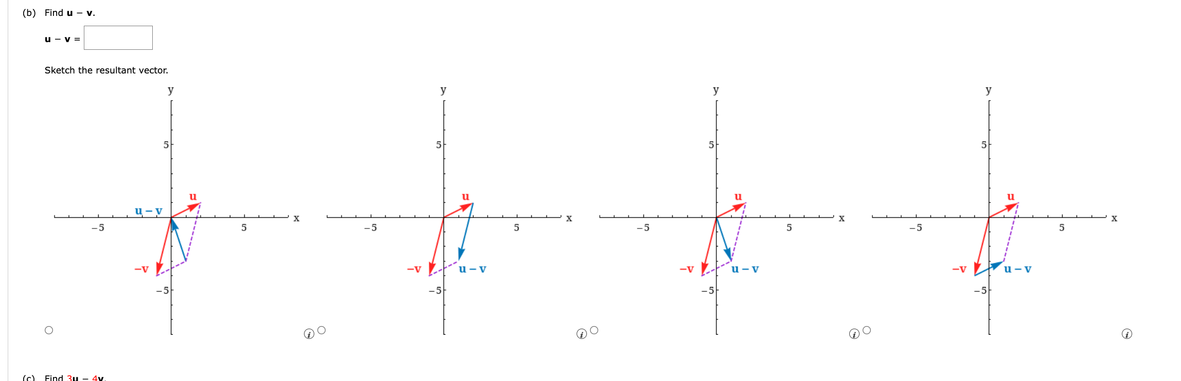 Solved Consider the following vectors. u= 2,1 ,v= 1,4 (a) | Chegg.com