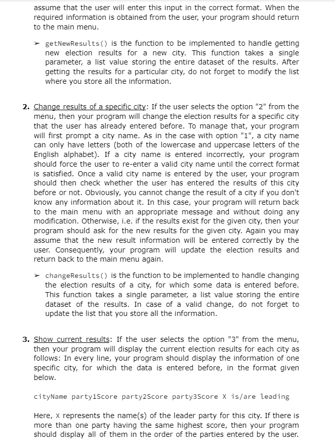 Solved PLEASE CREATE THE FUNCTIONS AT THE END OF THE | Chegg.com