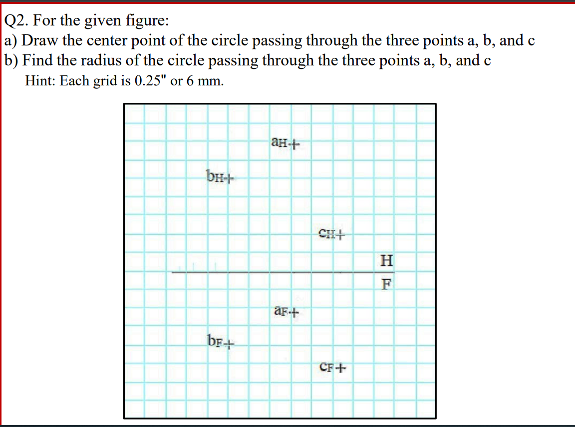 Solved Draw the center point of the circle passing through | Chegg.com