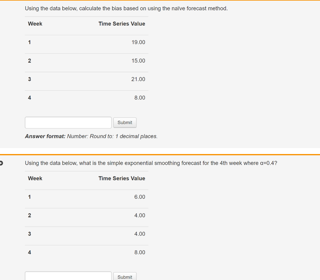 Solved Using the data below, calculate the bias based on | Chegg.com
