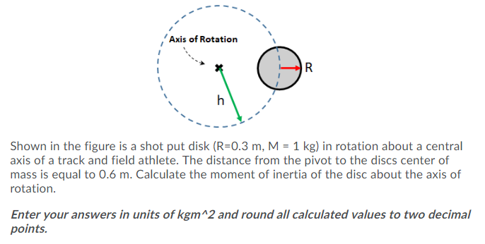 Solved Axis of Rotation Shown in the figure is a shot put | Chegg.com