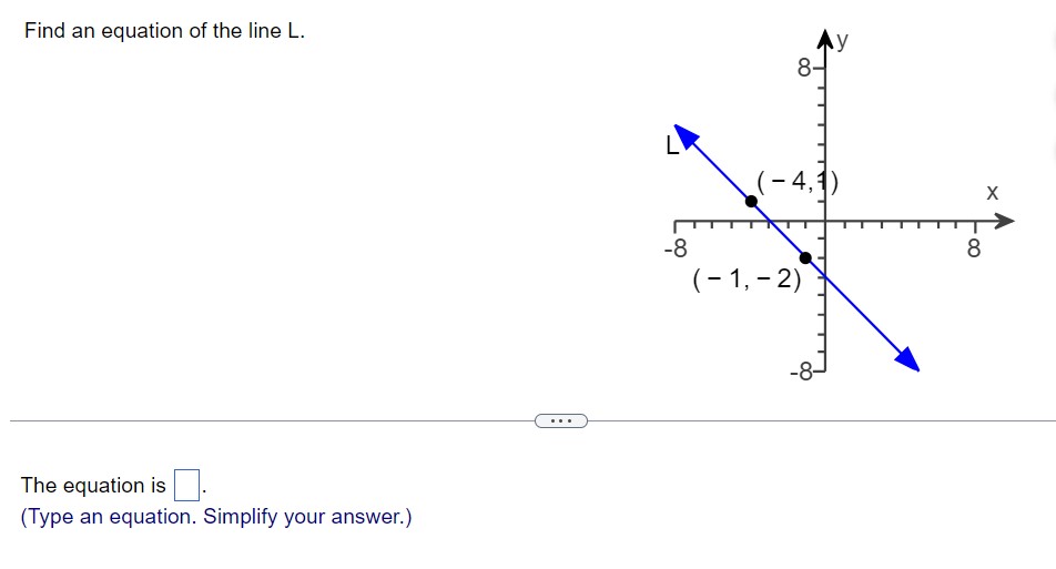Solved Find an equation of the line L. The equation is (Type | Chegg.com
