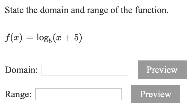 Solved State the domain and range of the function. f(x) = | Chegg.com