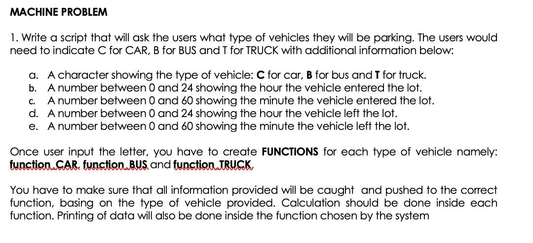 Solved MACHINE PROBLEM 1. Write a script that will ask the | Chegg.com