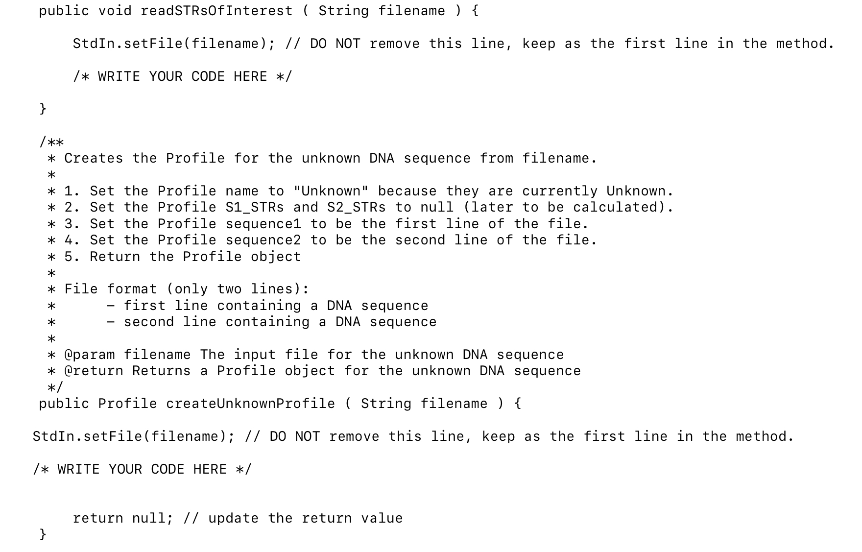 This class has two instance variables: - database | Chegg.com