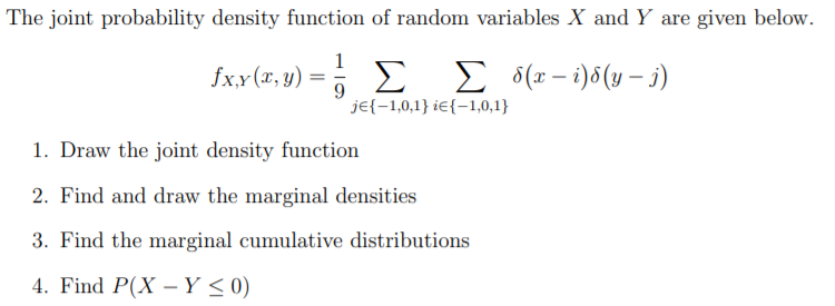 Solved The joint probability density function of random | Chegg.com