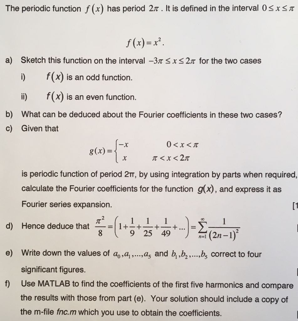 Solved The periodic function f (x) has period 2? . It is | Chegg.com
