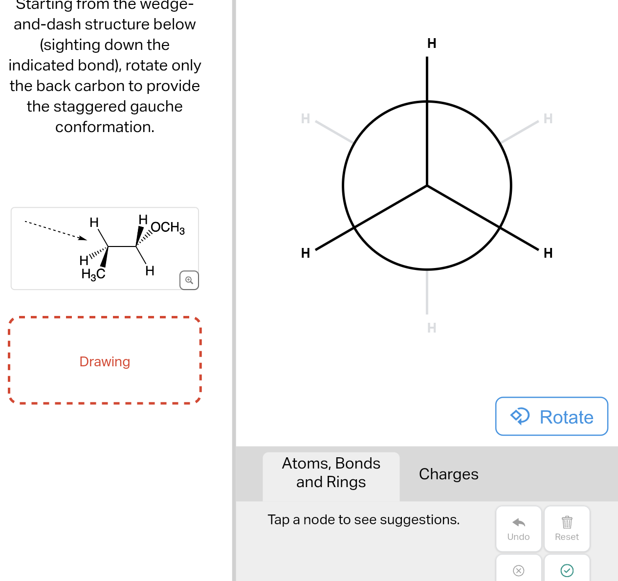 Solved Starting from the wedge-and-dash structure below | Chegg.com