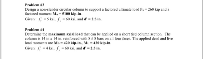 Solved Using ACI column interaction diagrams, solve for the | Chegg.com