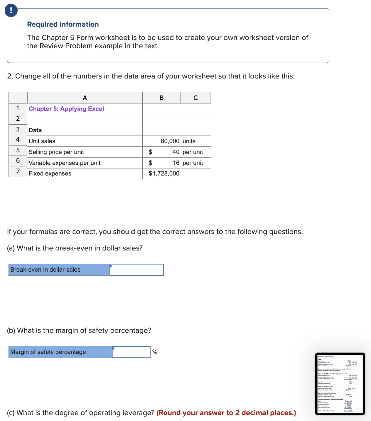 Solved Required information The Chapter 5 Form worksheet is | Chegg.com