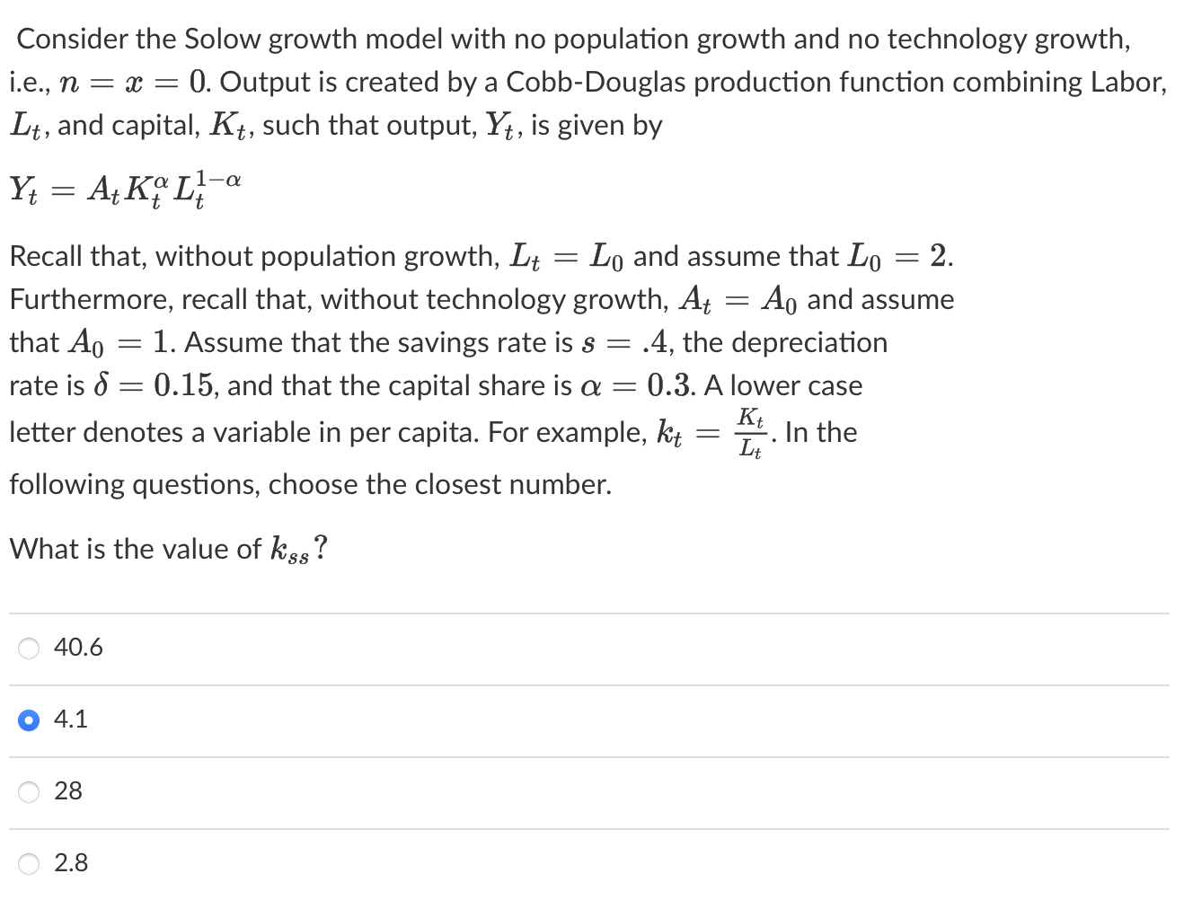 Solved Consider the Solow growth model with no population | Chegg.com