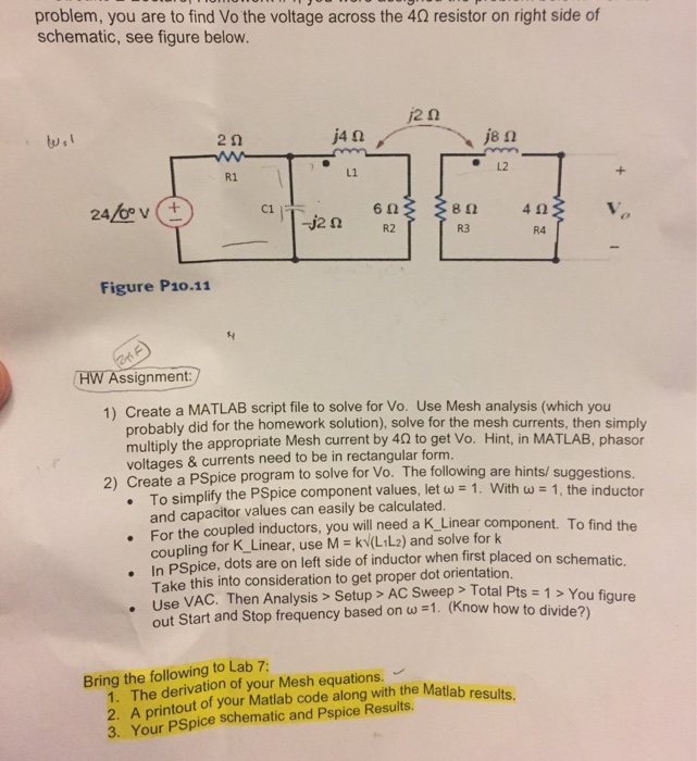 Solved Create a MATLAB script file to solve for V_o. Use | Chegg.com