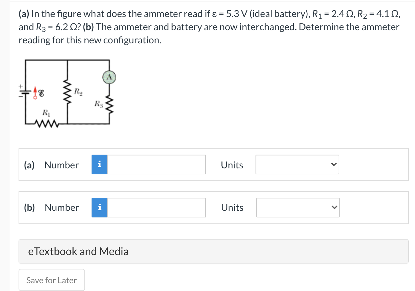 Solved (a) In the figure what does the ammeter read if ε = | Chegg.com