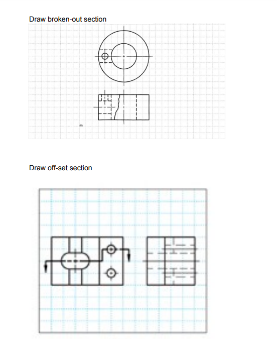 Solved Draw broken-out section © Draw off-set section 6 o | Chegg.com