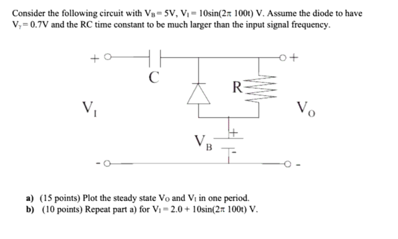 Solved Consider the following circuit with V3 = 5V, Vi= | Chegg.com