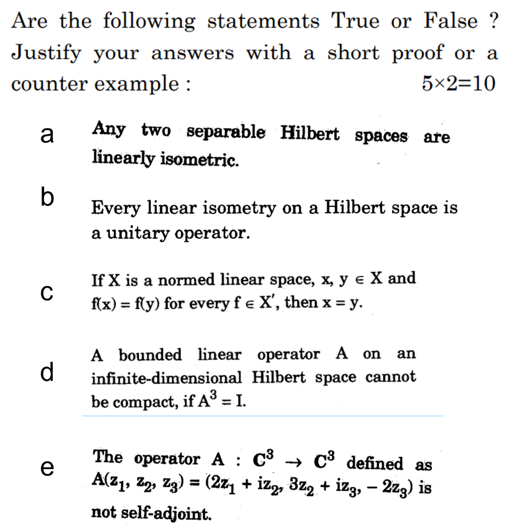 Solved Are the following statements True or False? Justify | Chegg.com