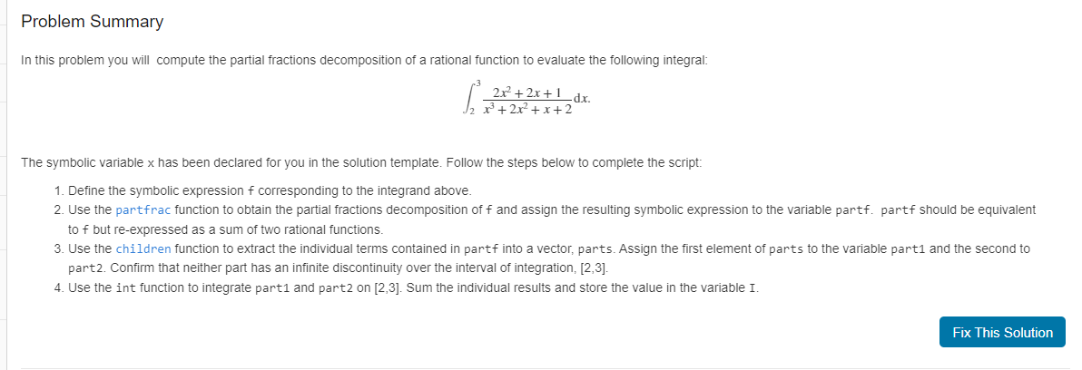 Solved ∫23x3+2x2+x+22x2+2x+1dx The symbolic variable x has | Chegg.com