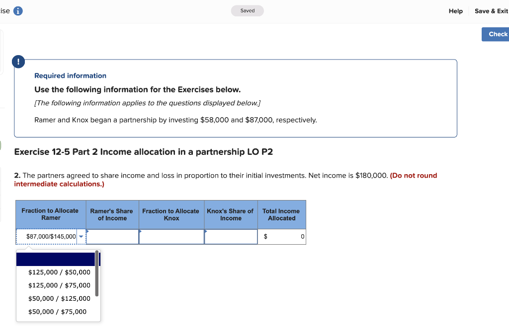 Solved ise A Saved Help Save & Exit Check Required | Chegg.com