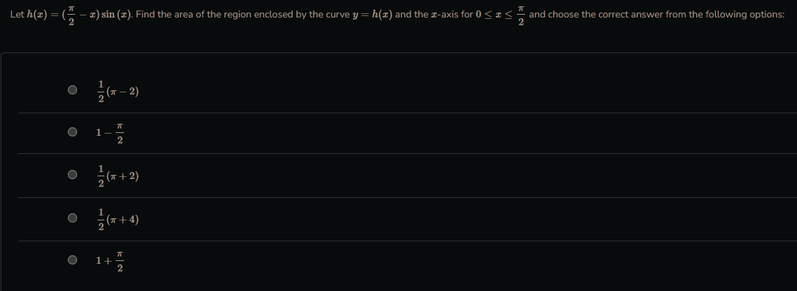 Solved Let h(x)=(2π−x)sin(x). Find the area of the region | Chegg.com