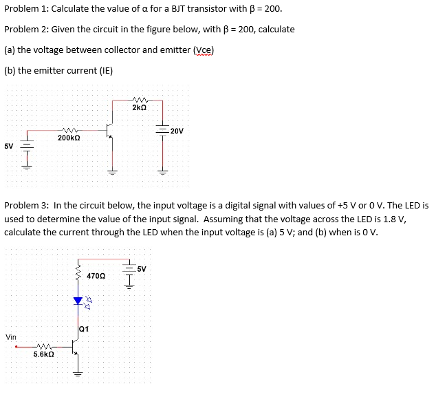 Solved Problem 1: Calculate the value of α for a BJT | Chegg.com