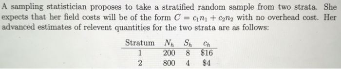 Solved (3 marks). Find the stratum sample size fractions | Chegg.com