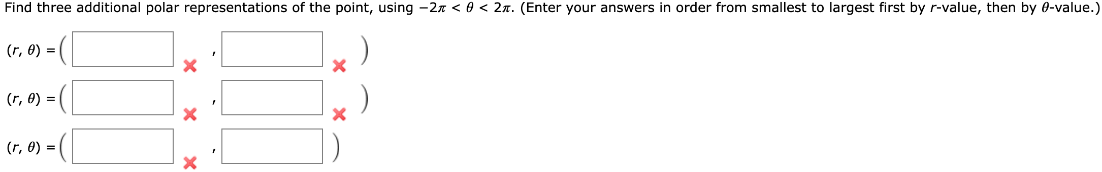 Solved 元 6, 5 6 Find three additional polar representations | Chegg.com