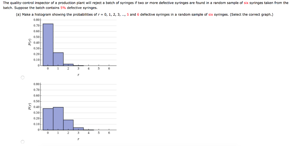 Solved The quality-control inspector of a production plant | Chegg.com