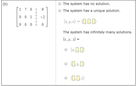 Solved Two augmented matrices for two linear systems in the | Chegg.com