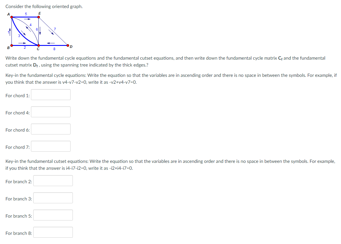 Solved Consider the following oriented graph. А E B C 8 | Chegg.com